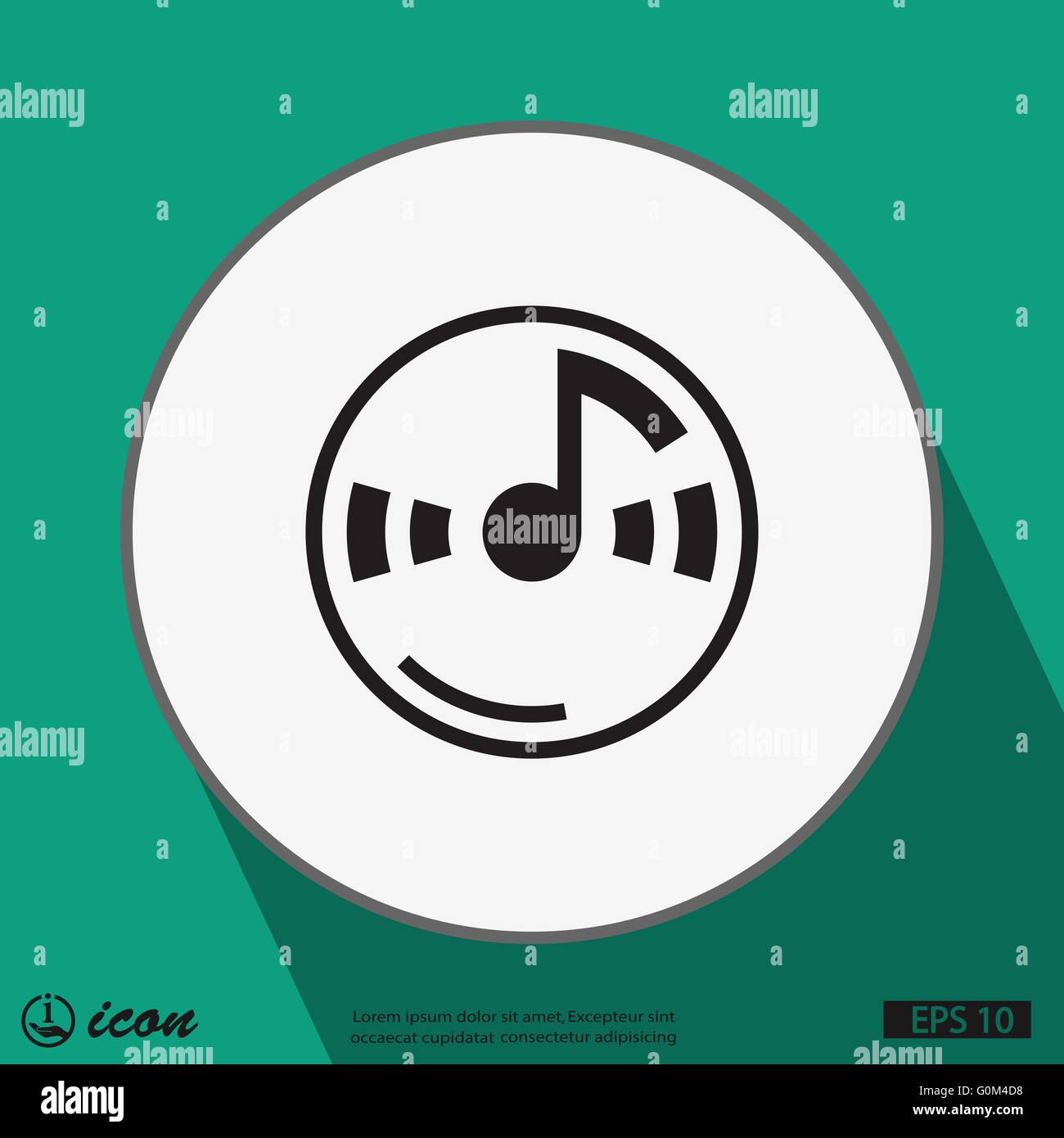 music note on cd icon Stock Vector Image & Art - Alamy