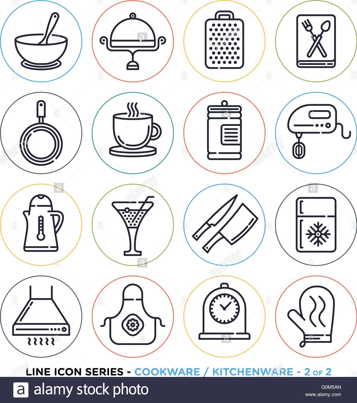 Kitchen Cooking Icons Set Outline Stock Photos & Kitchen Cooking Icons ...