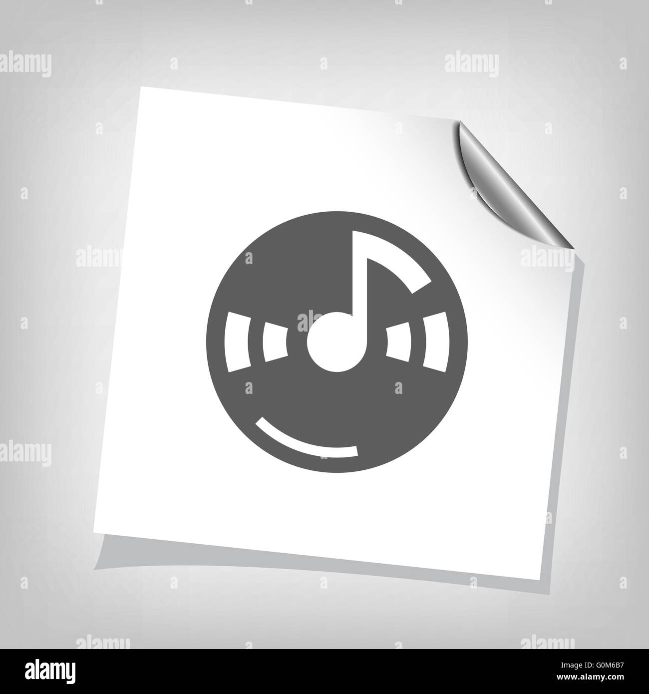 music note on cd icon Stock Vector Image & Art - Alamy
