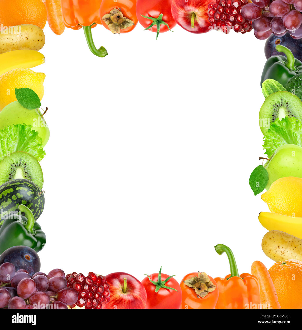 Fruits and vegetables. Healthy food concept. Frame Stock Photo - Alamy