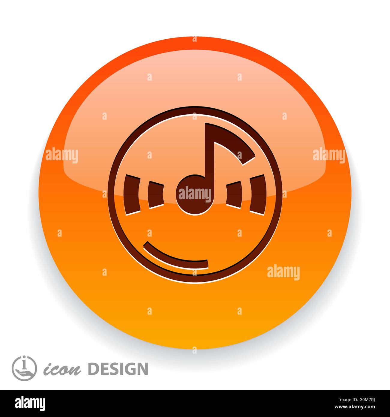 music note on cd icon Stock Vector Image & Art - Alamy