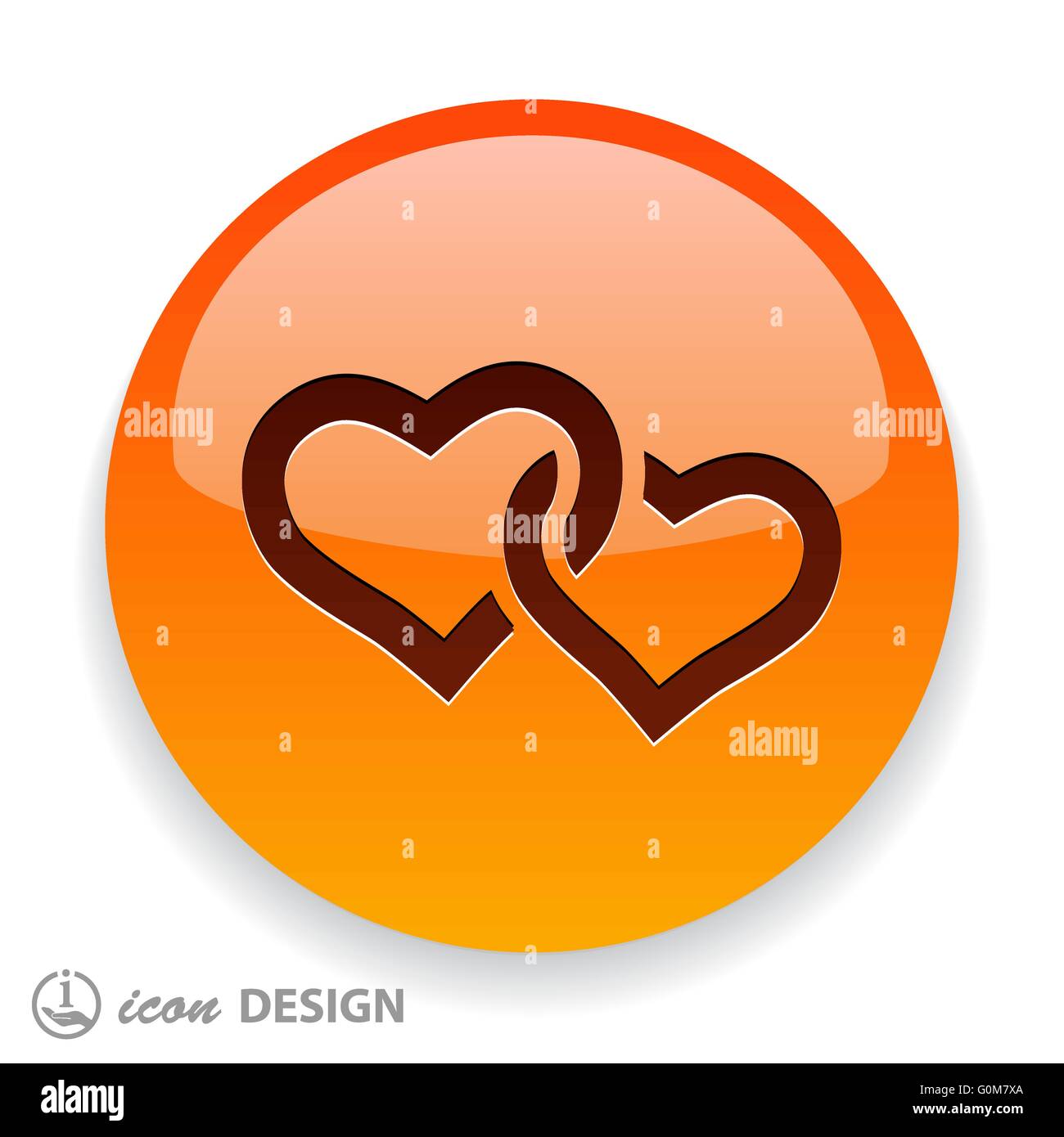 two hearts icon Stock Vector Image & Art - Alamy