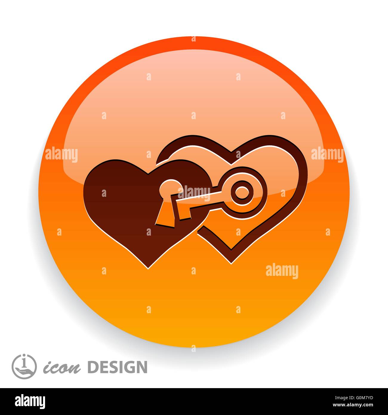 heart with key icon Stock Vector Image & Art - Alamy