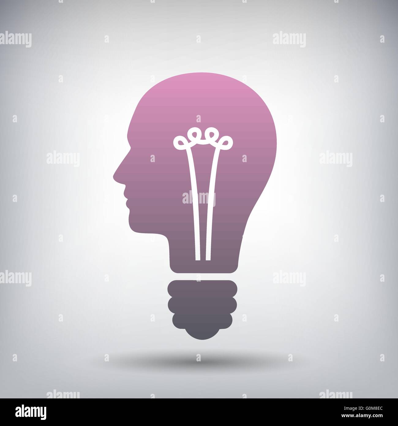 bulb AND head icon Stock Vector Image & Art - Alamy