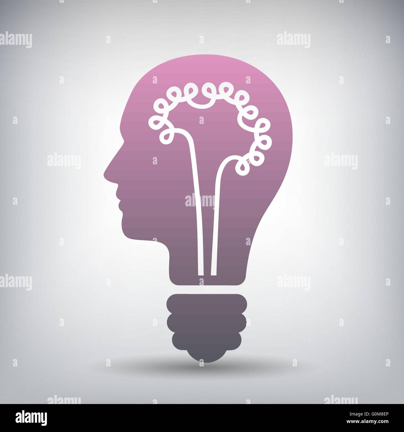 bulb AND head icon Stock Vector Image & Art - Alamy