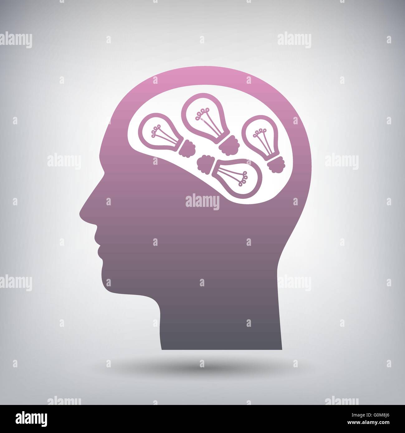 bulb AND head icon Stock Vector Image & Art - Alamy