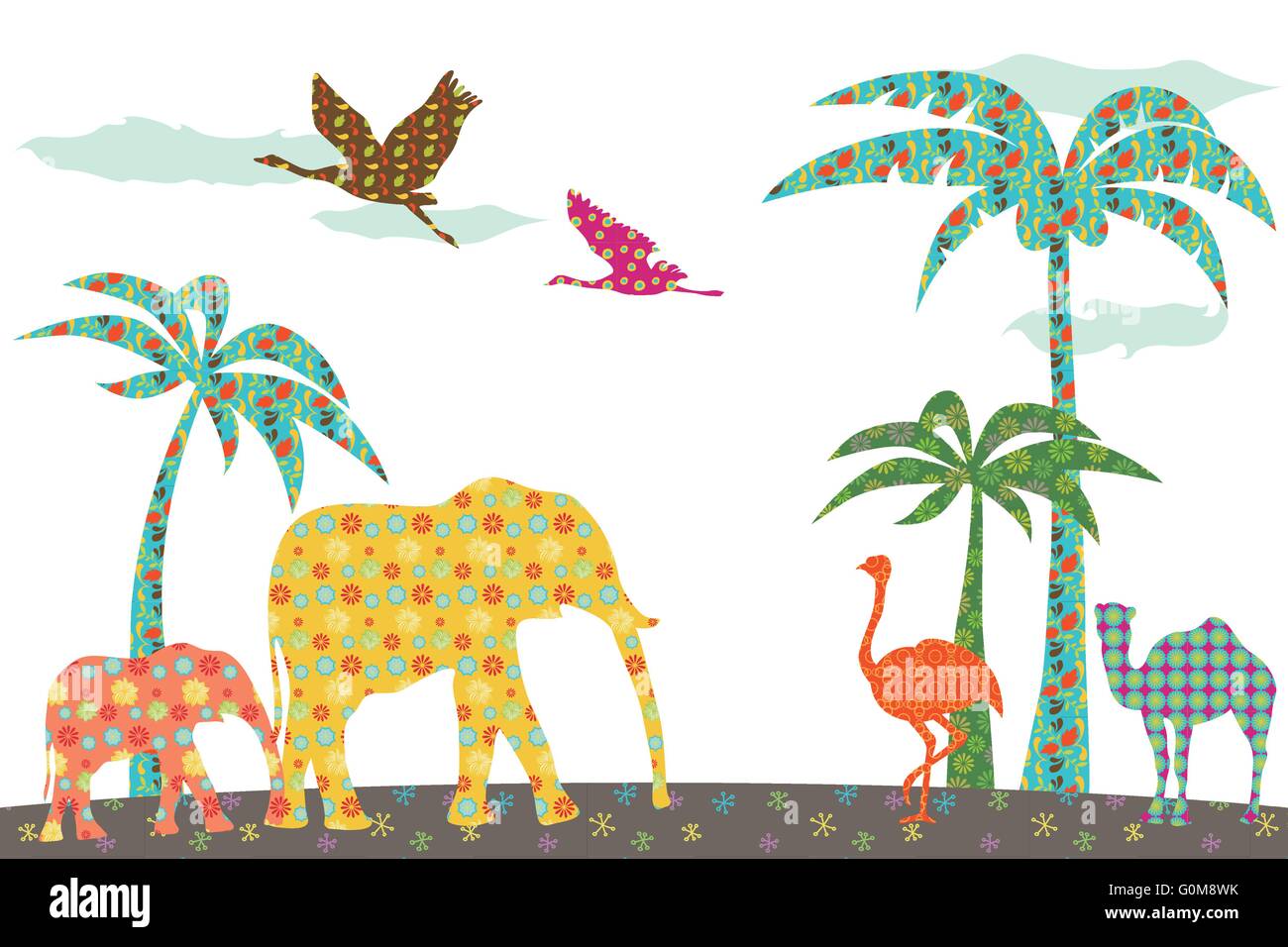 Camel wallpaper Stock Vector Images - Alamy