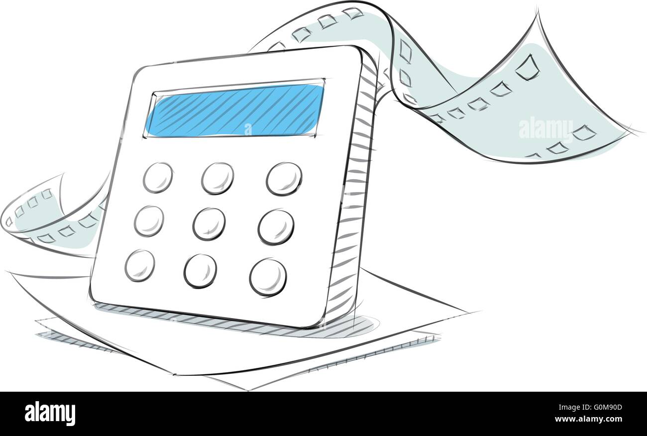 Sketch calculator Stock Vector Images - Alamy