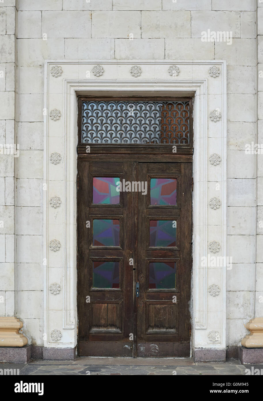 beautiful old wooden door in a historical building Stock Photo - Alamy