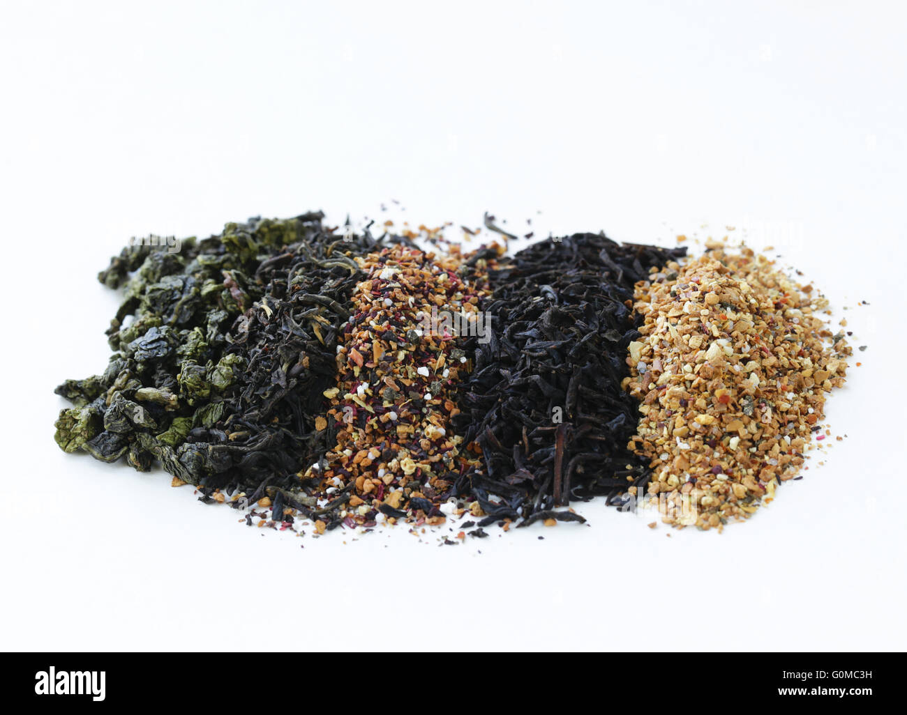 different varieties of dry tea (black, white, green Stock Photo - Alamy