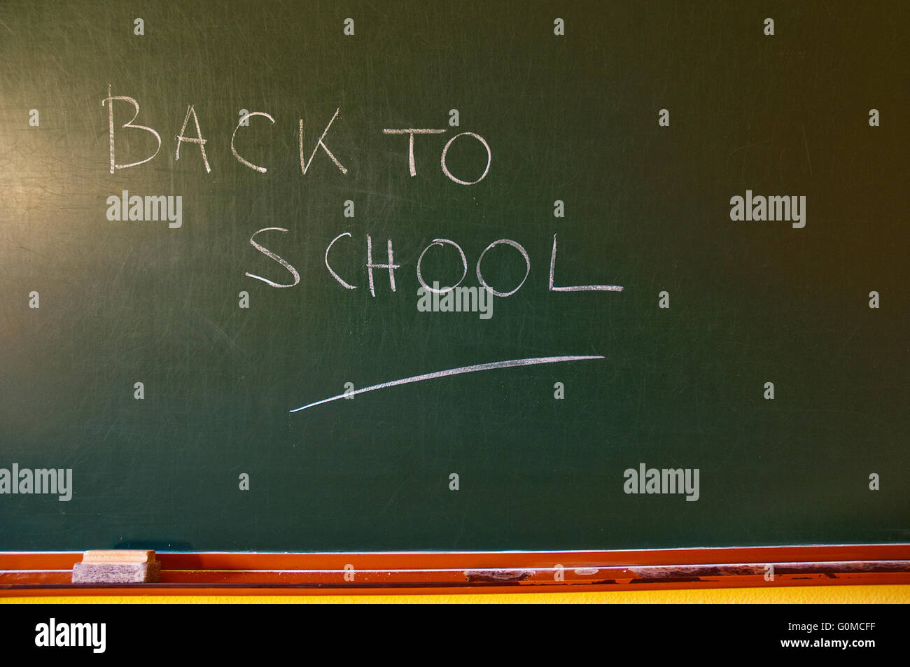 Back to school, text written on blackboard Stock Photo - Alamy