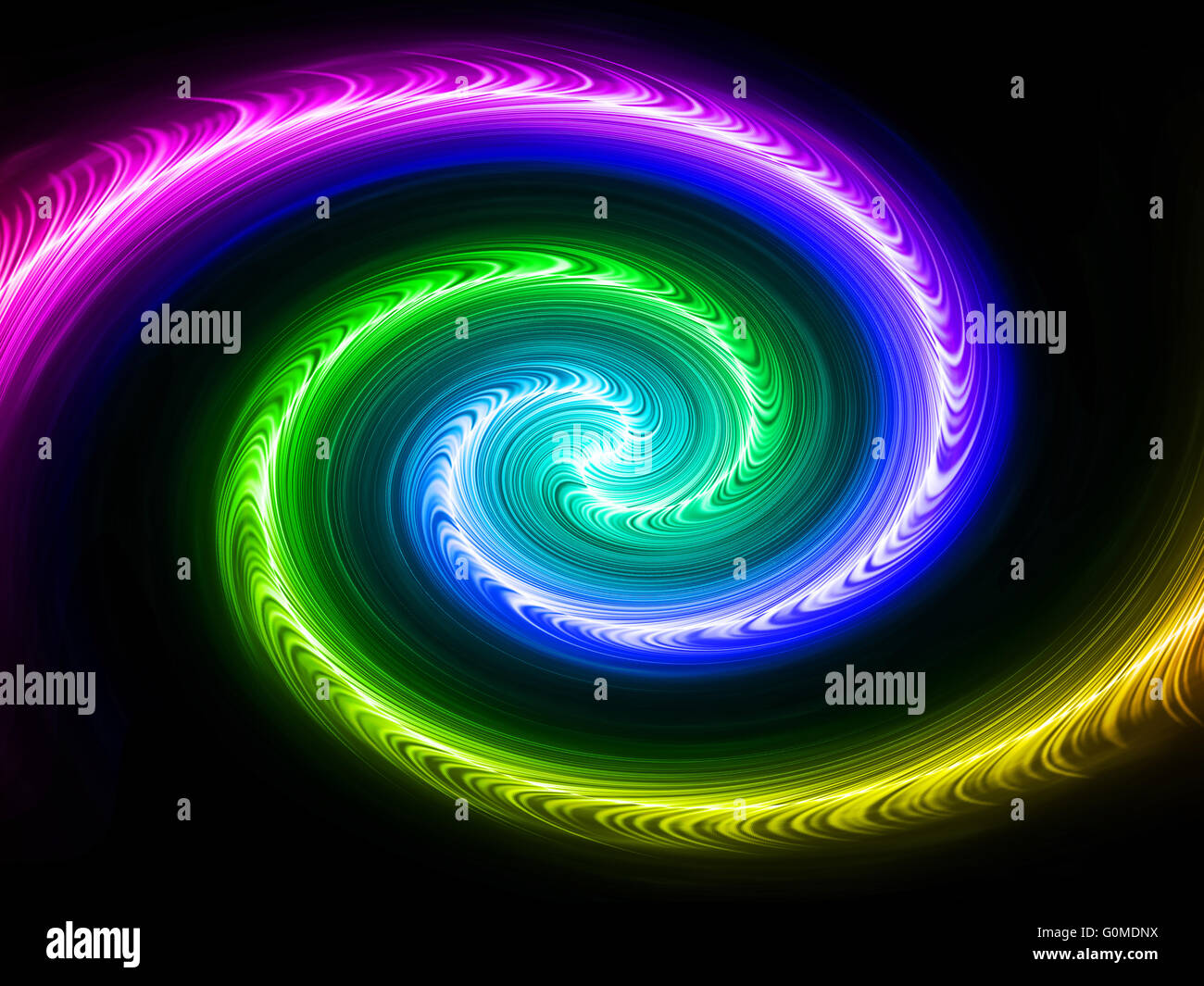 Diffusely Rainbow Spin Soundwave with Black Background Stock Photo - Alamy