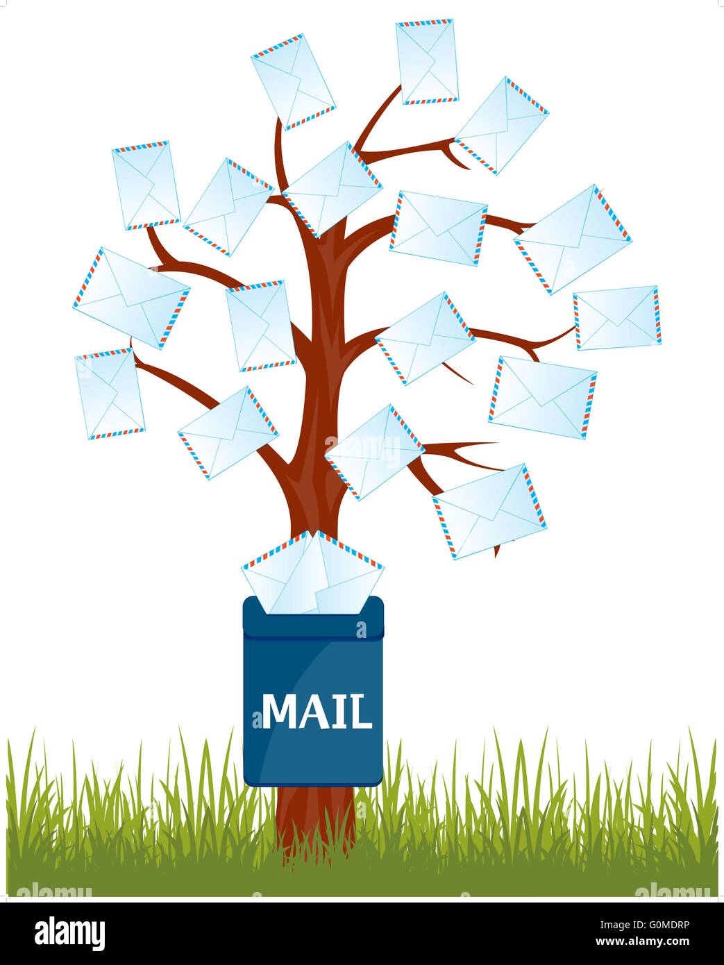 Mailbox on tree Stock Vector Image & Art - Alamy