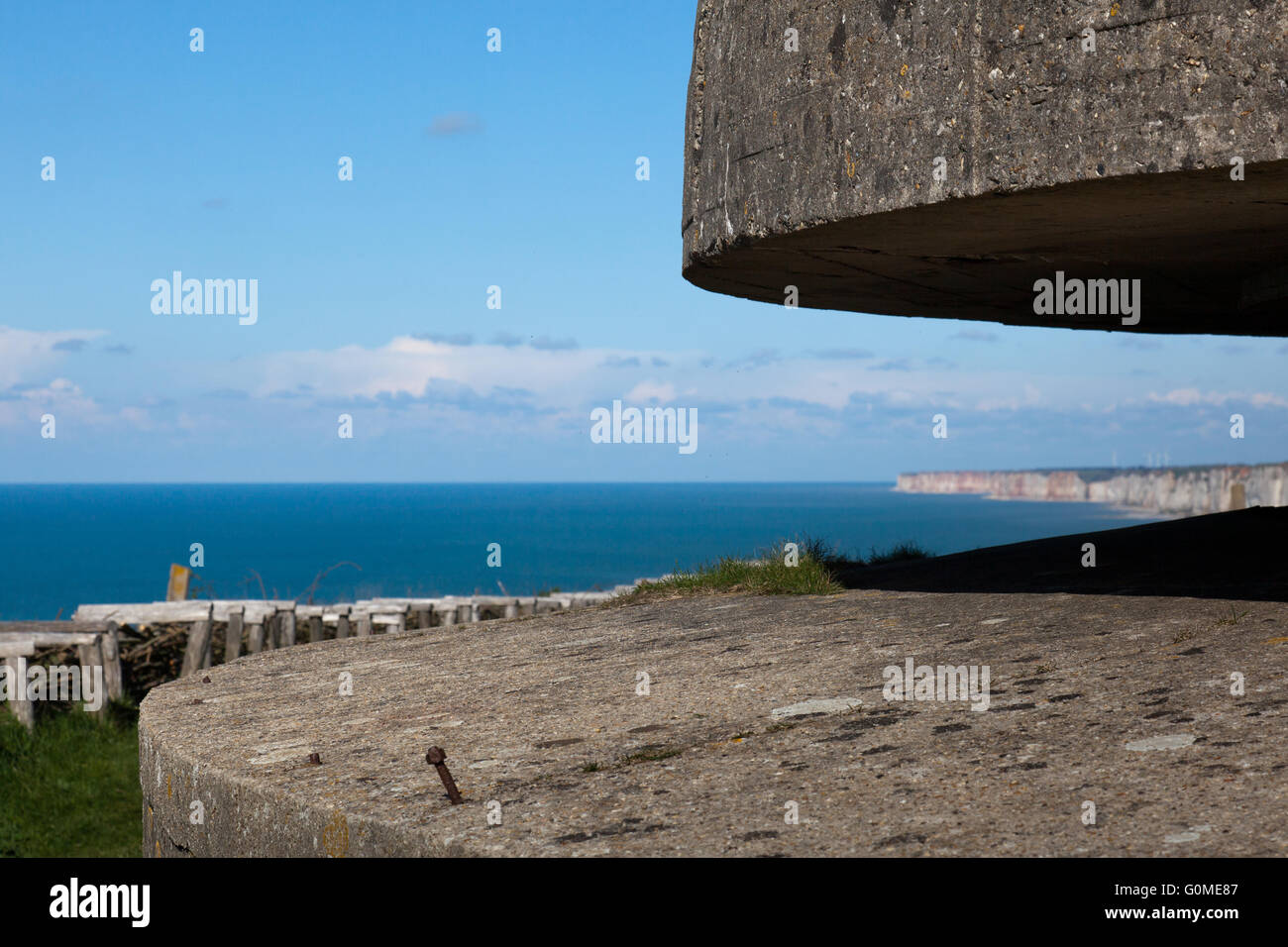 German World War Two fortifications on the cliffs at Fécamp in Normandy ...