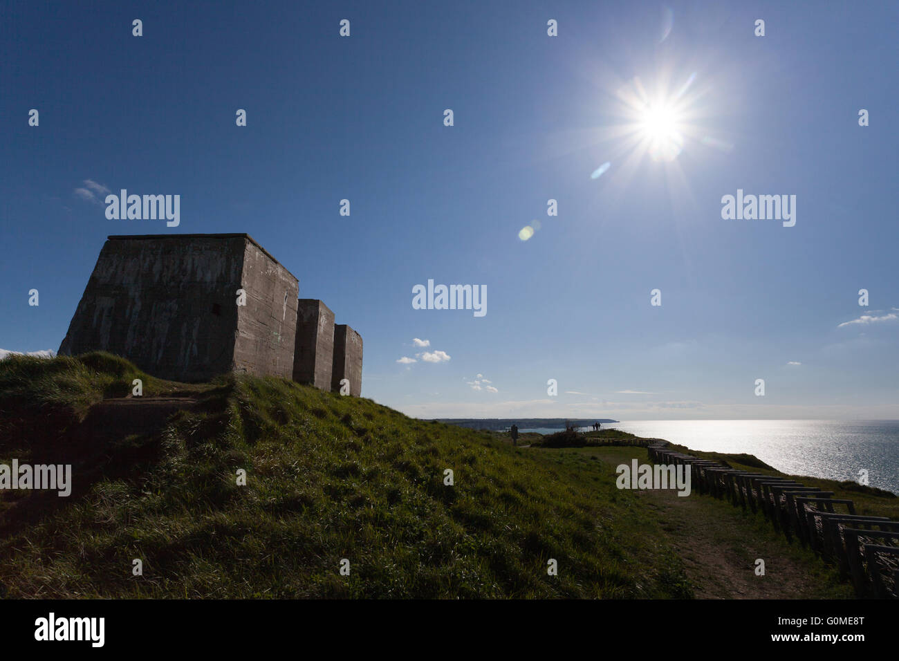 German World War Two fortifications on the cliffs at Fécamp in Normandy ...