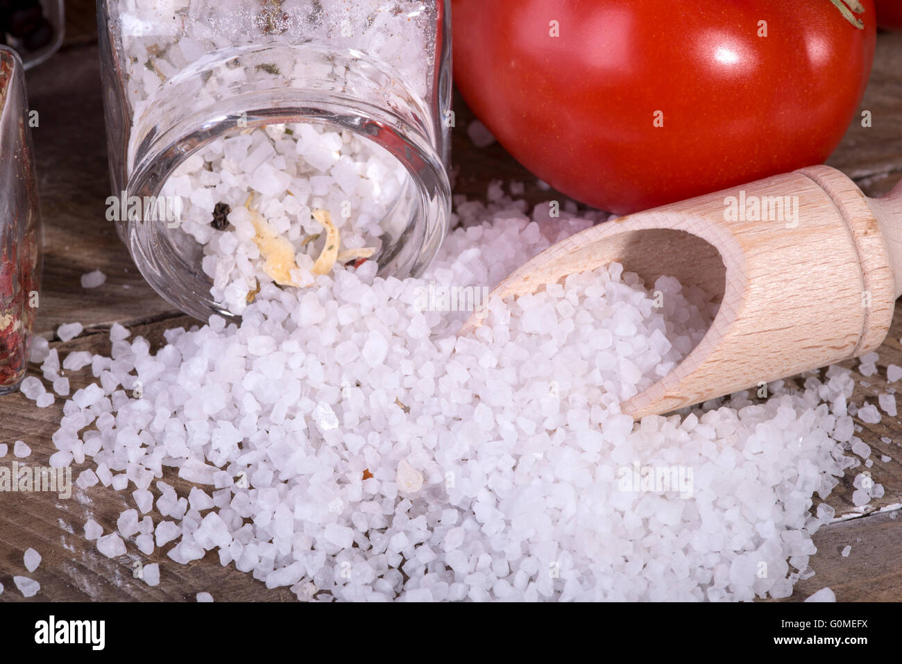 image of table salt herb in containers Stock Photo - Alamy