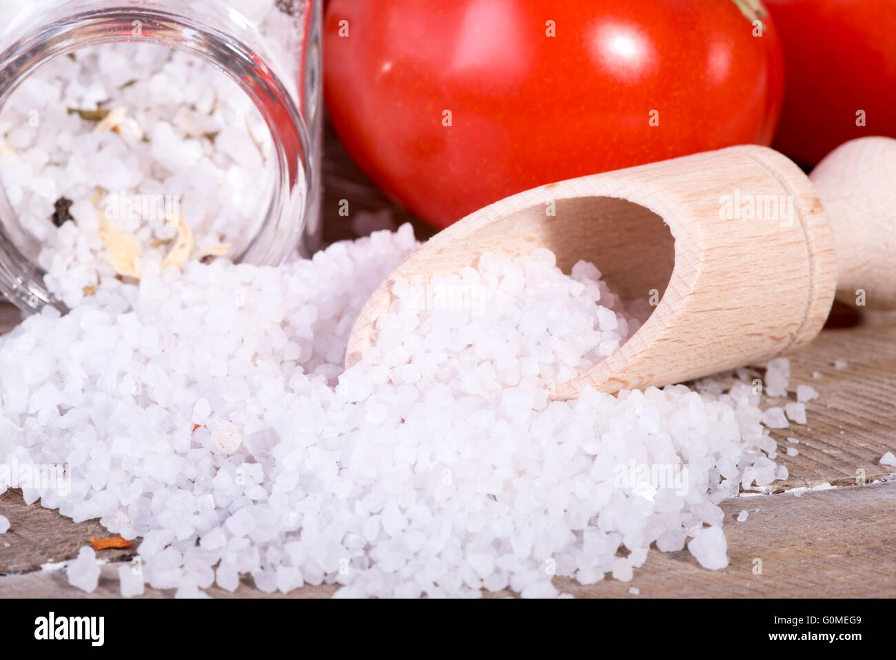 image of table salt herb in containers Stock Photo - Alamy