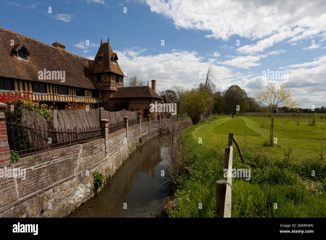 The village of Beuvron-en-Auge on the Cider Route in Normandy in France ...