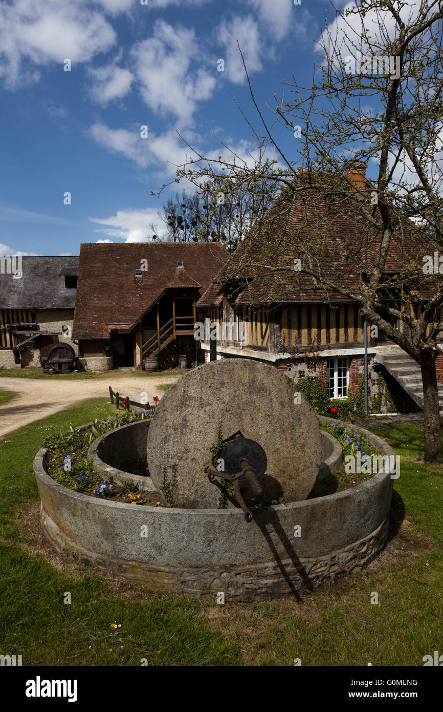 A cider press in a farm in Normandy in France Stock Photo - Alamy