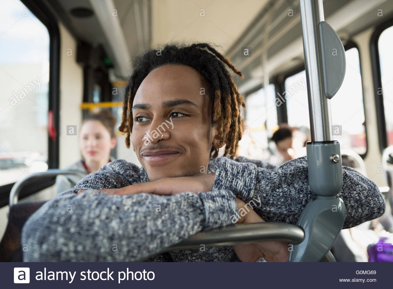 Man bus smiling hi-res stock photography and images - Alamy