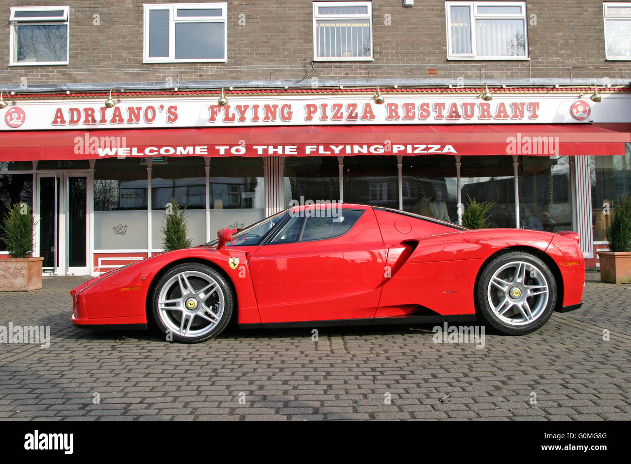 Ferrari enzo flying pizza leeds hi-res stock photography and images - Alamy