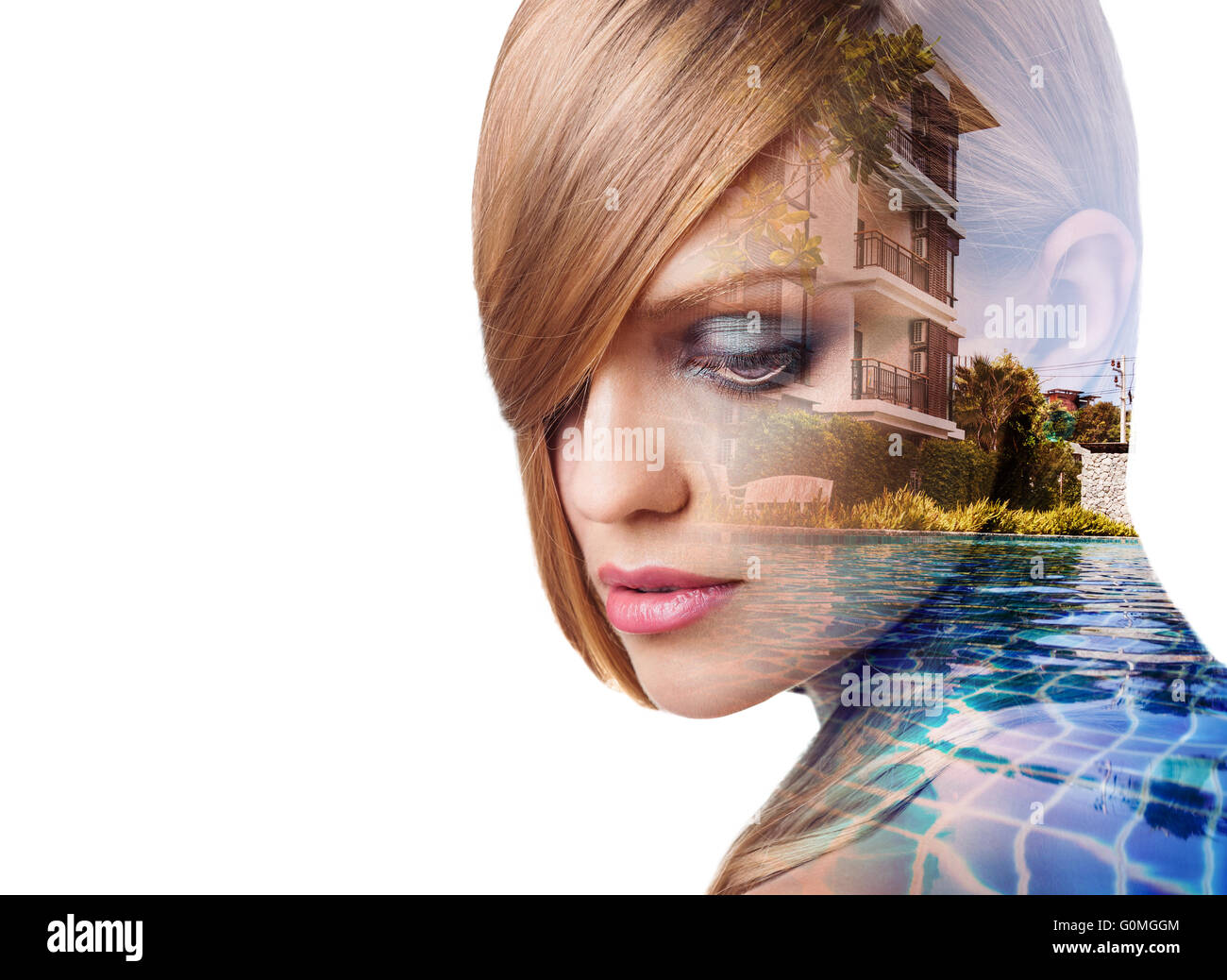 Beautiful model side profile head hi-res stock photography and images ...