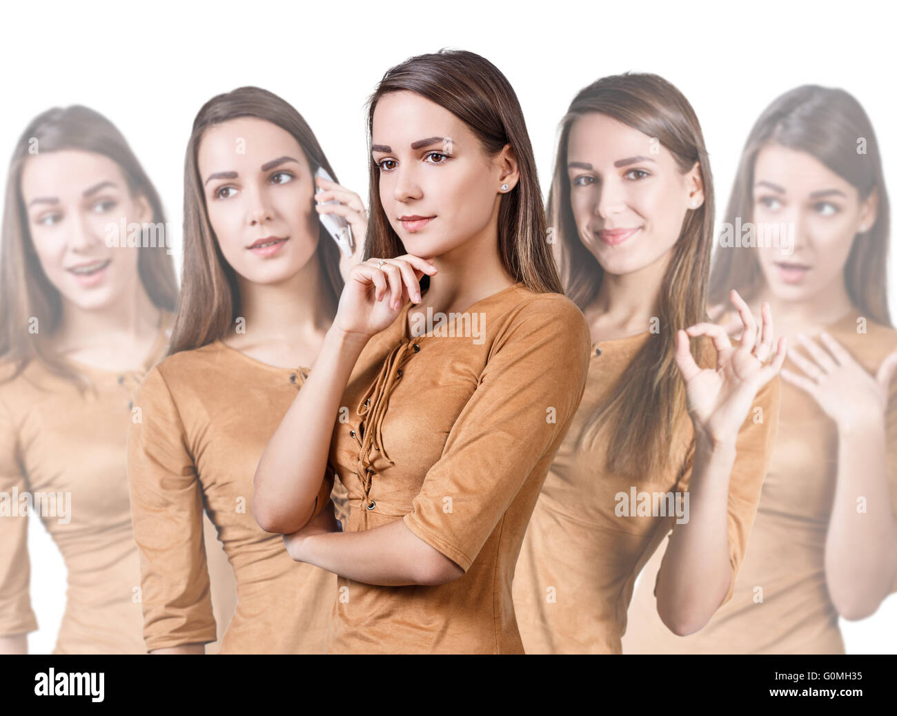 Set of emotional girl Stock Photo - Alamy