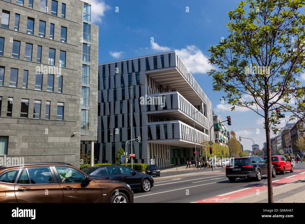 Rohanske Nabrezi street, Prague Karlin district with Amazon Court ...