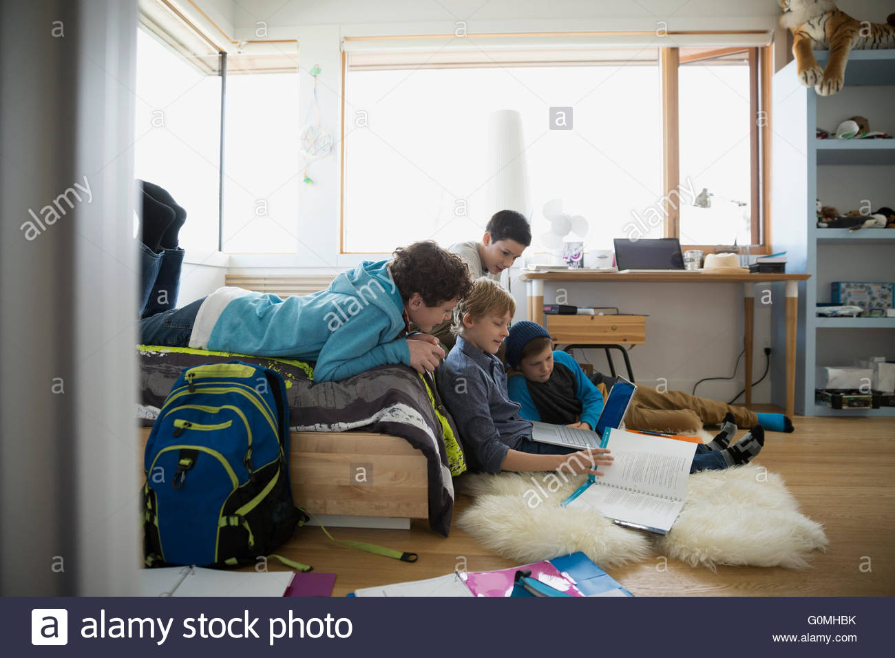Homework in bedroom hi-res stock photography and images - Alamy