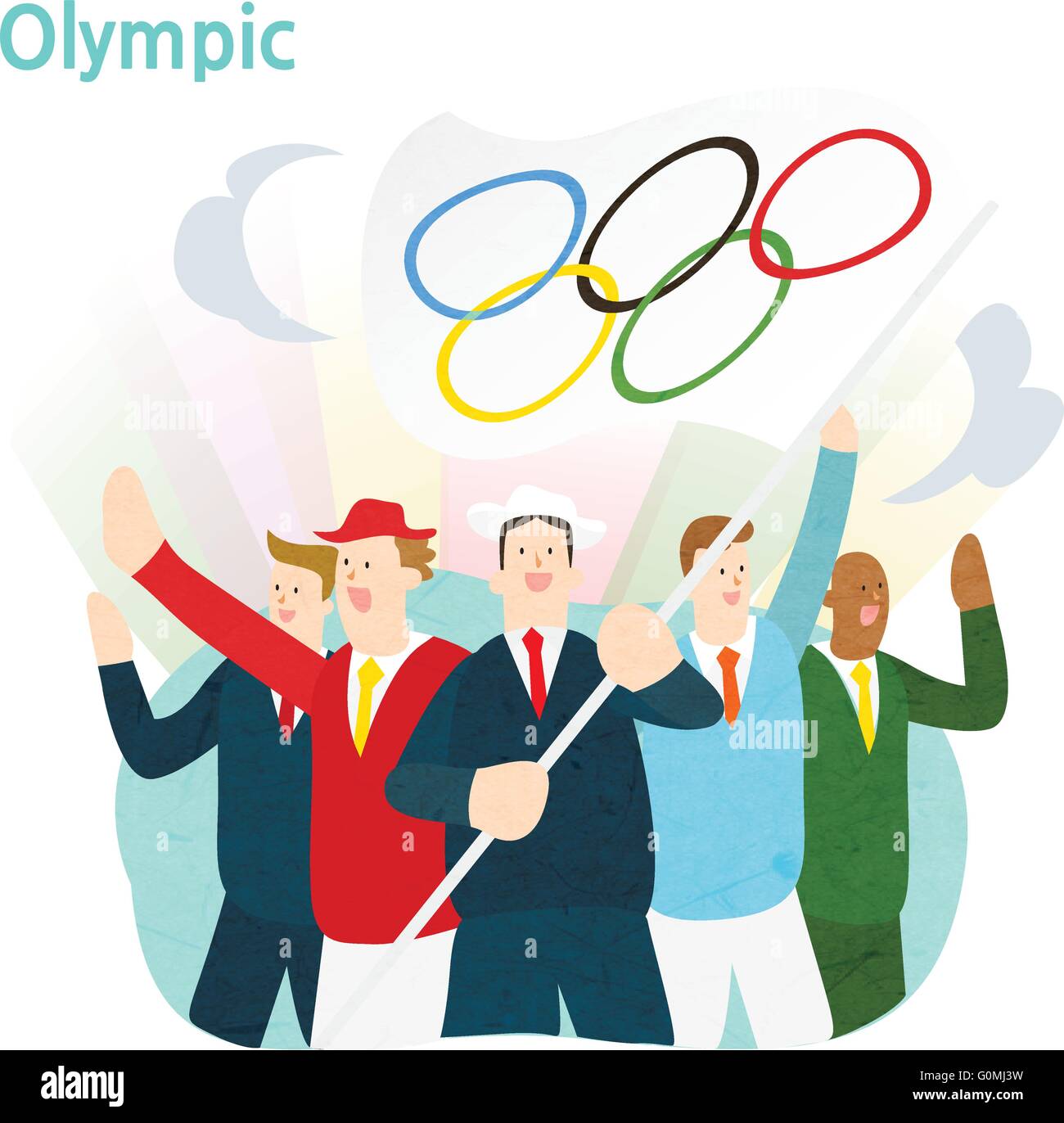 With the olympic flag Stock Vector Images - Alamy