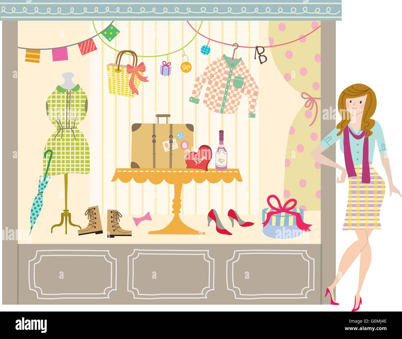 Gift shop window display Stock Vector Images - Alamy