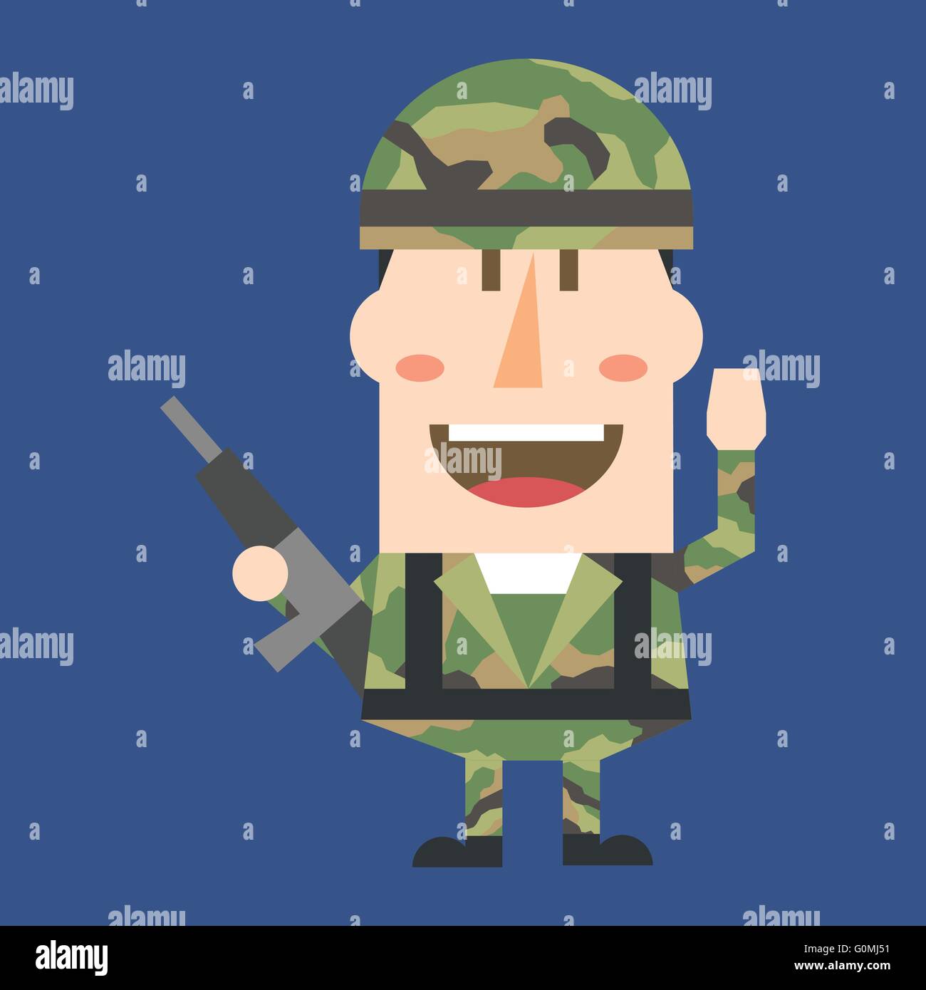 Army character illustration hi-res stock photography and images - Alamy