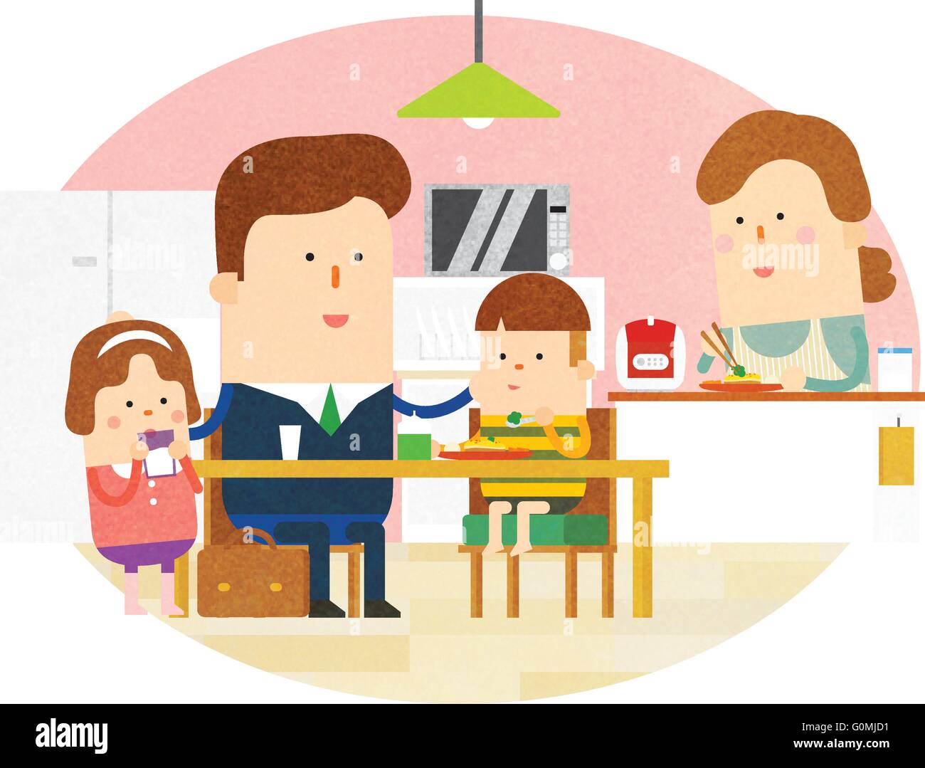 Boy family meal Stock Vector Images - Alamy