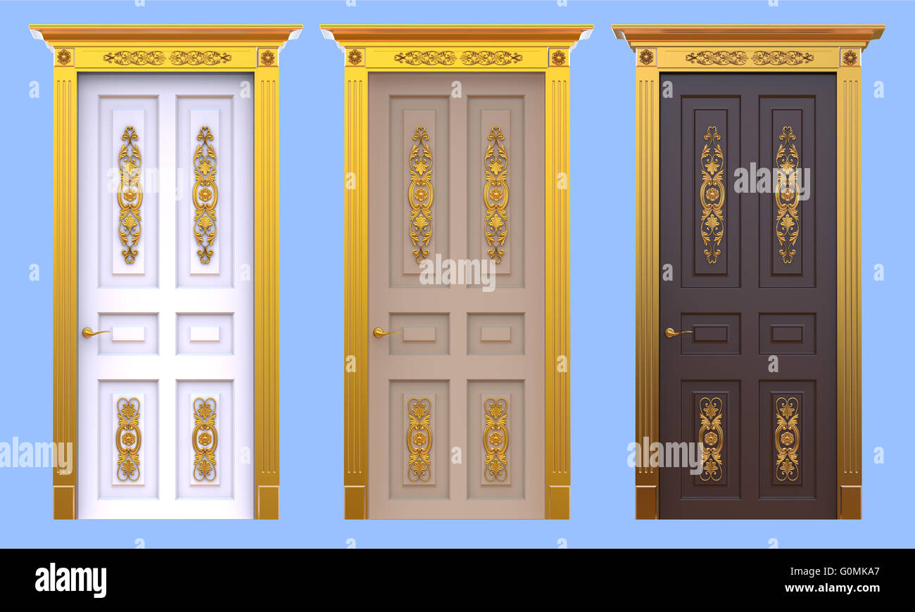 Ancient palace doors set Stock Photo - Alamy