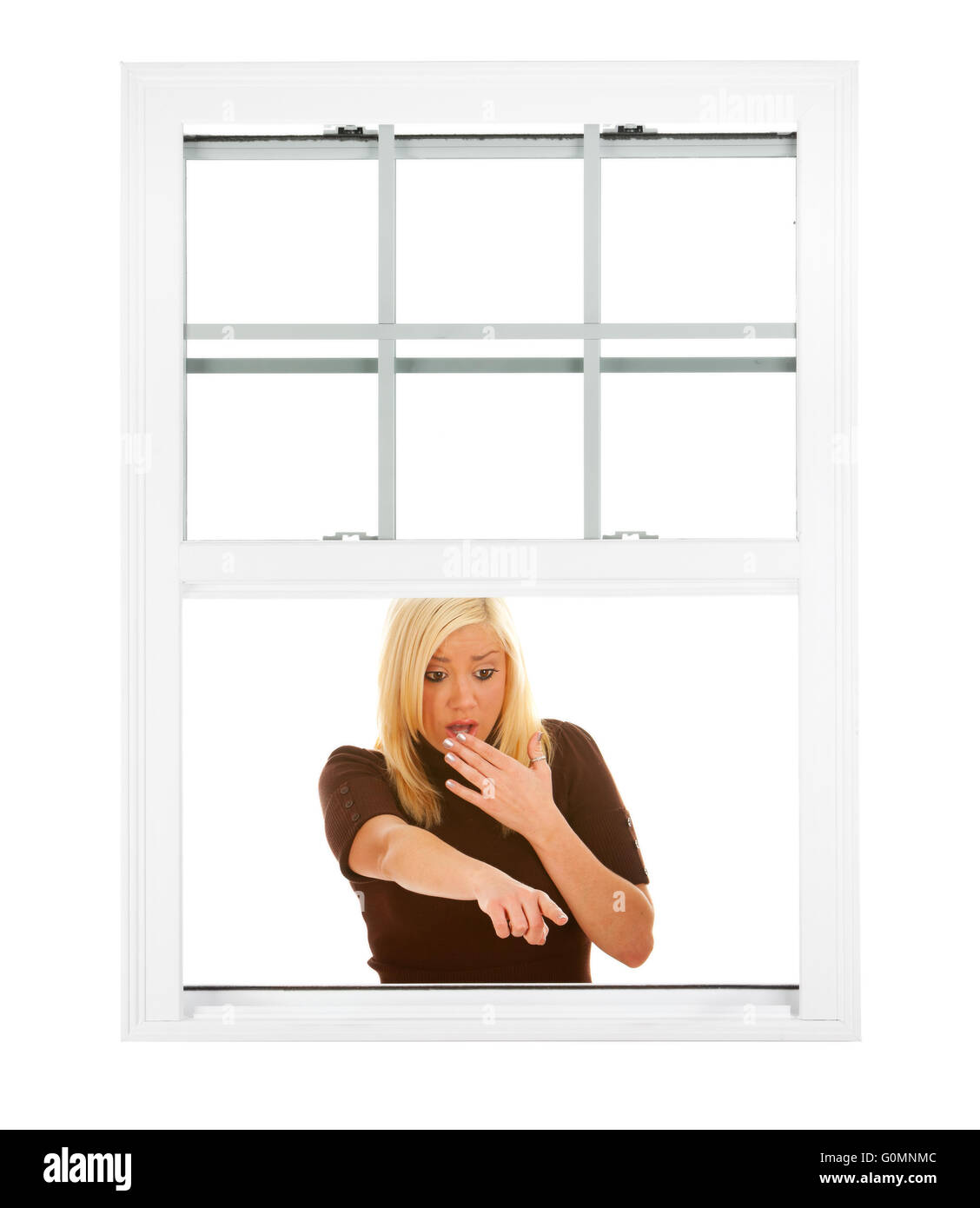 People looking into the window Cut Out Stock Images & Pictures - Alamy
