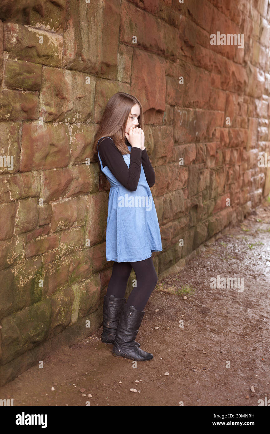 Girl hands against wall hi-res stock photography and images - Alamy