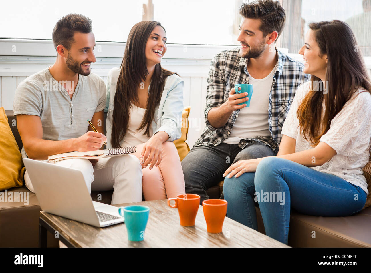 Group smiling local girls hi-res stock photography and images - Alamy