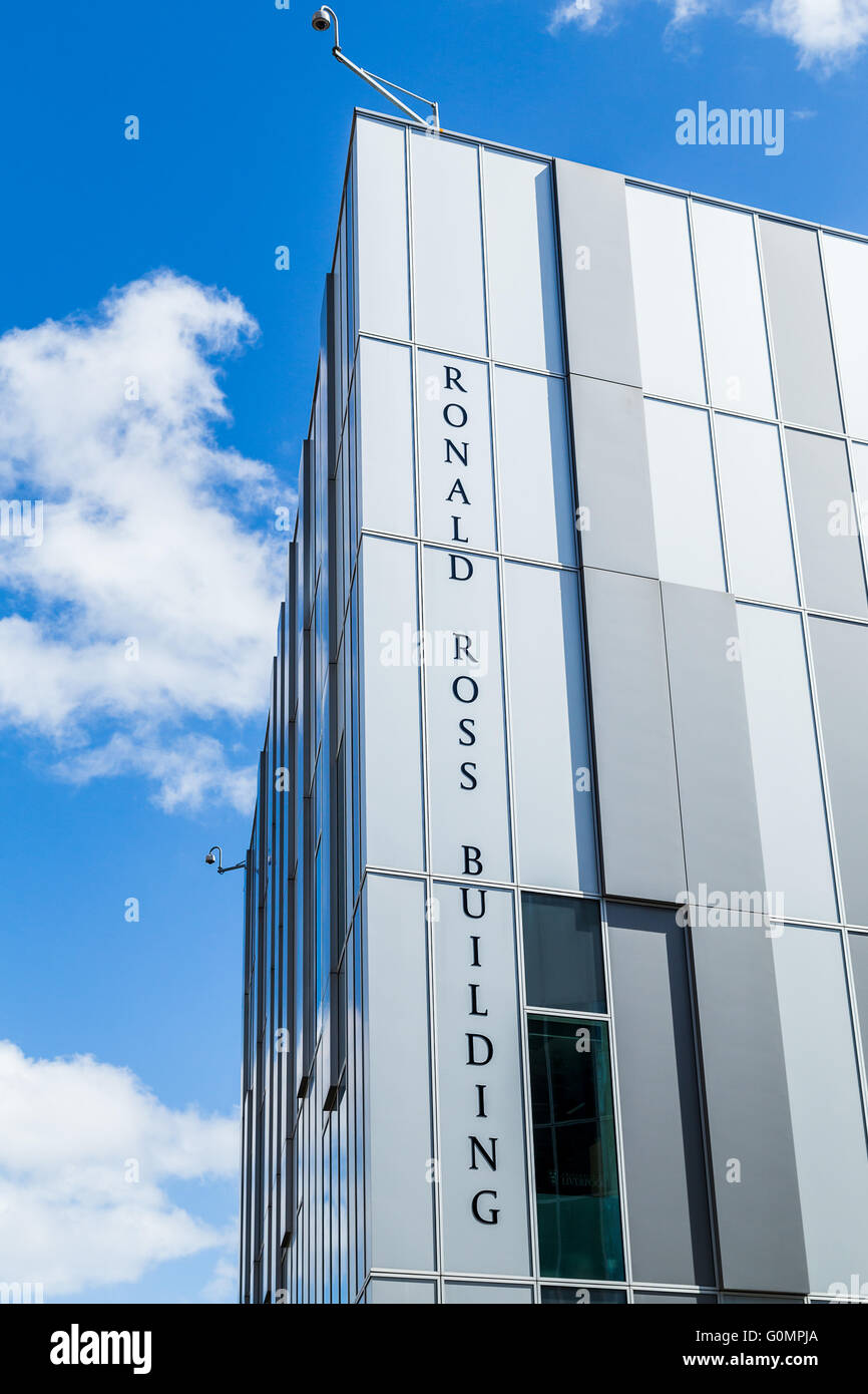 Portrait crop of the Ronald Ross Building in Liverpool which forms part ...