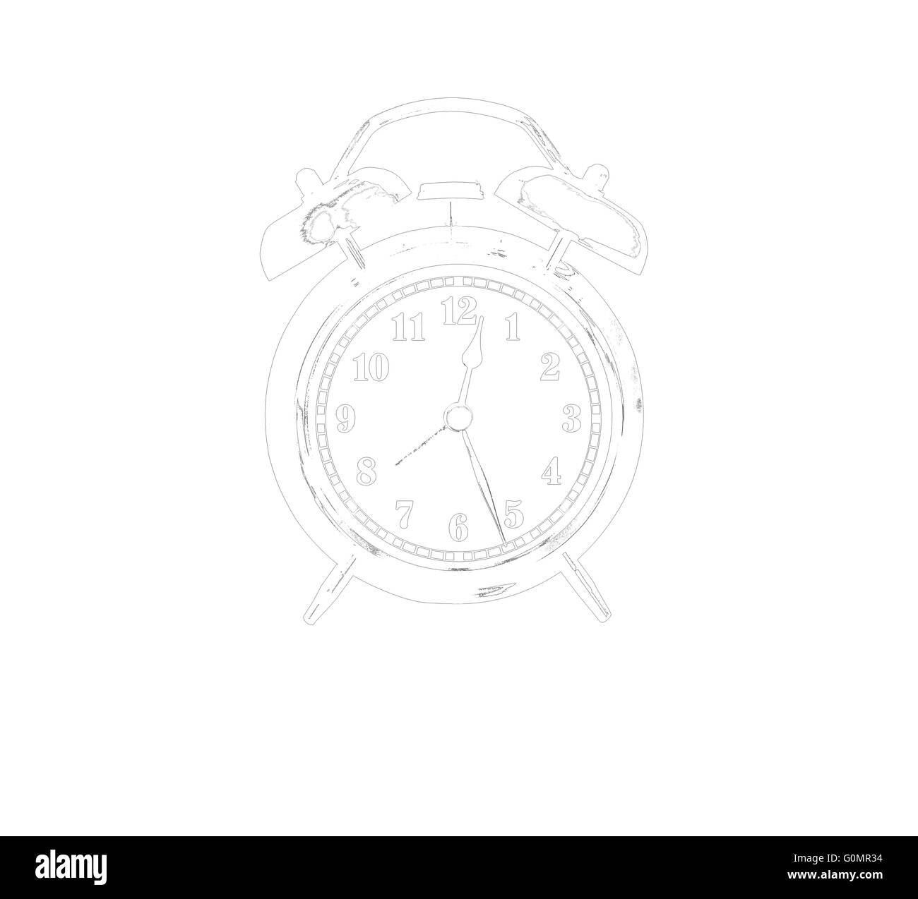 Outline of Alarm Clock Stock Photo - Alamy