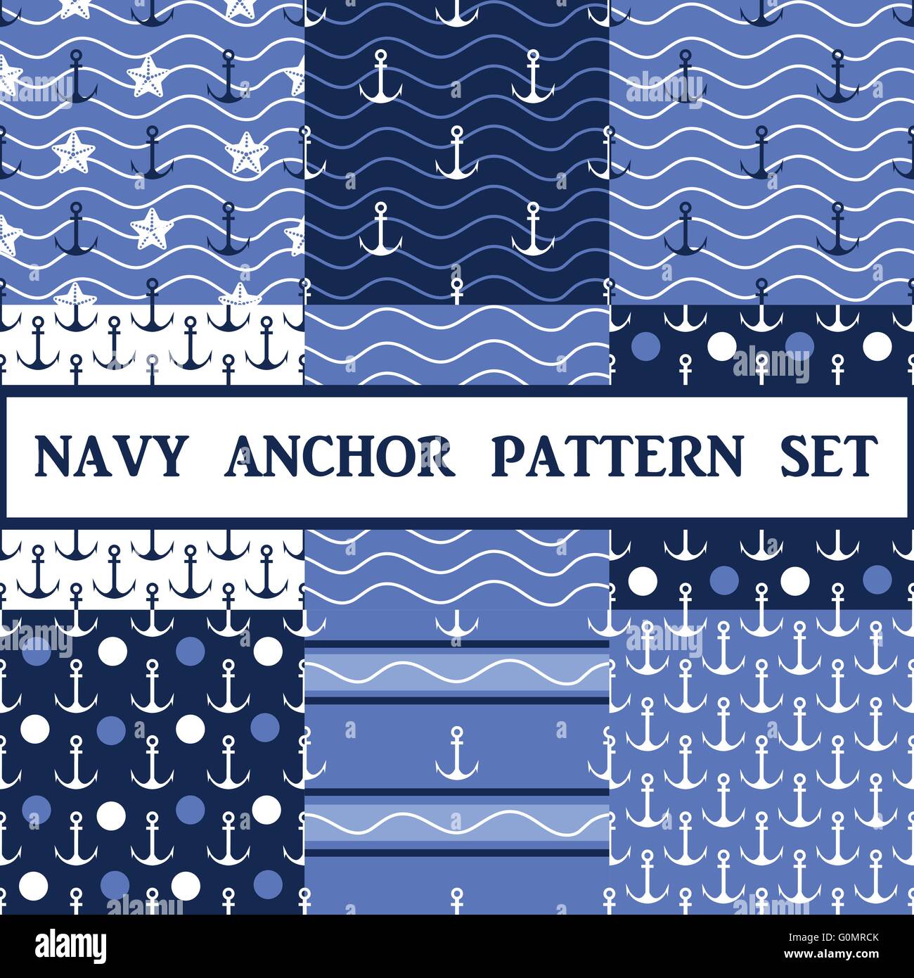 Vector anchor seamless pattern set Stock Vector Image & Art - Alamy