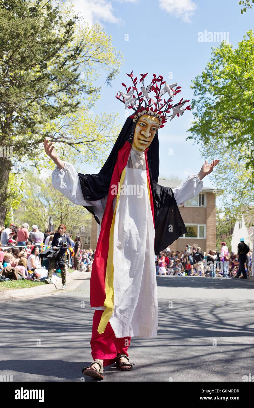 A giant puppet of mother earth May Day celebration including parade and ...