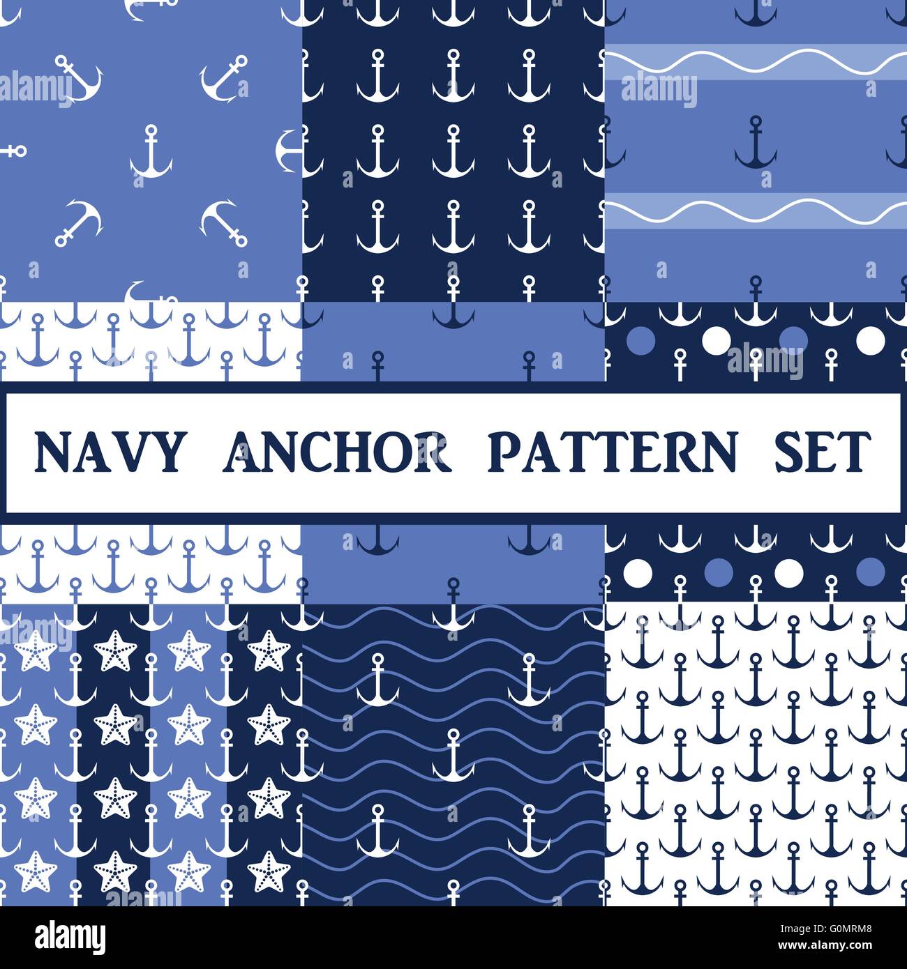 Vector anchor seamless pattern set Stock Vector Image & Art - Alamy