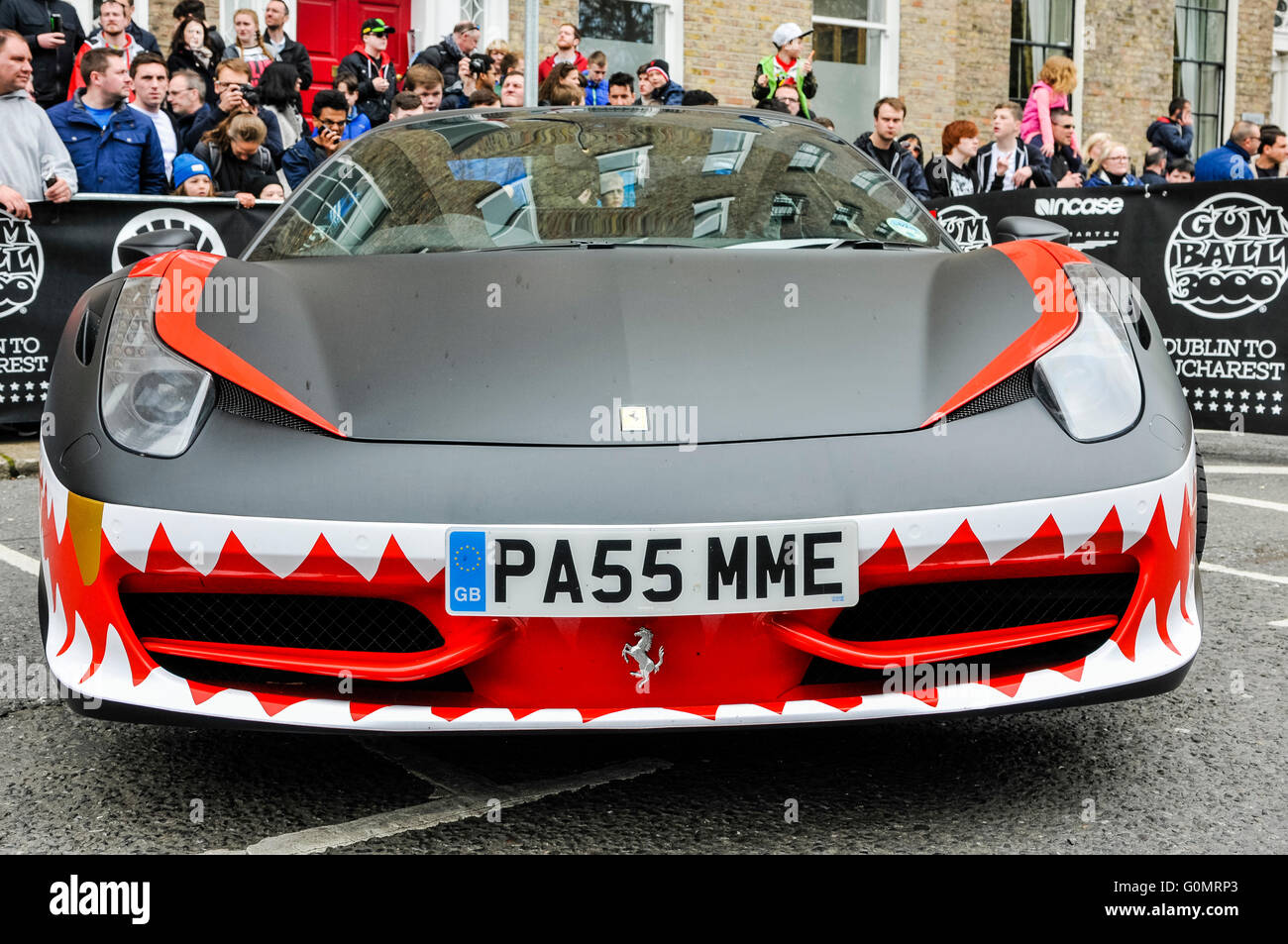 DUBLIN, IRELAND. MAY 01 2016 - A Ferrari 458 with registration number ...