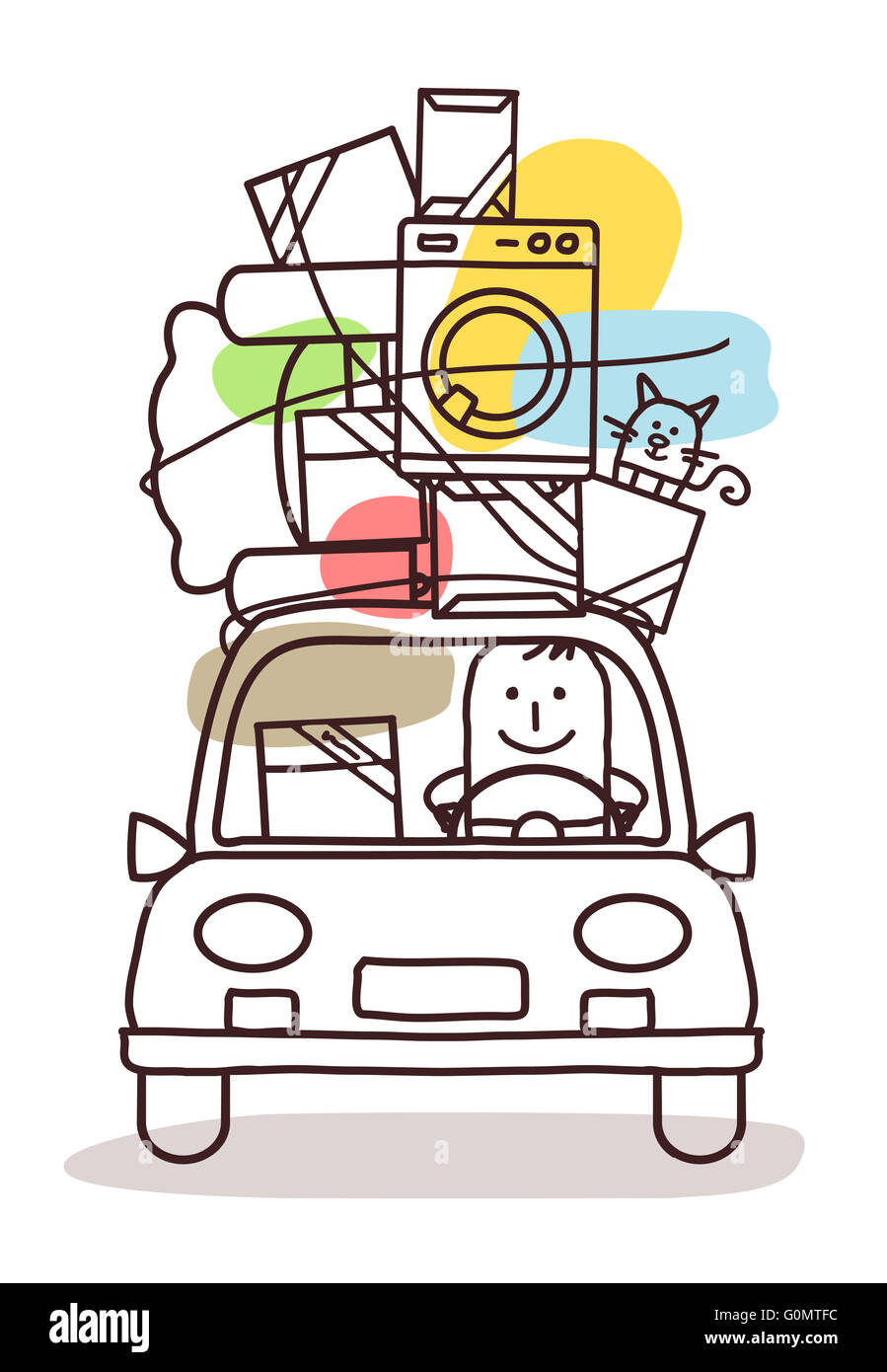 cartoon characters and car - move Stock Photo - Alamy
