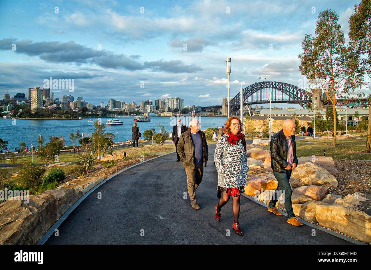 A group of middle-aged adults enjoy a walk through the newly-created ...