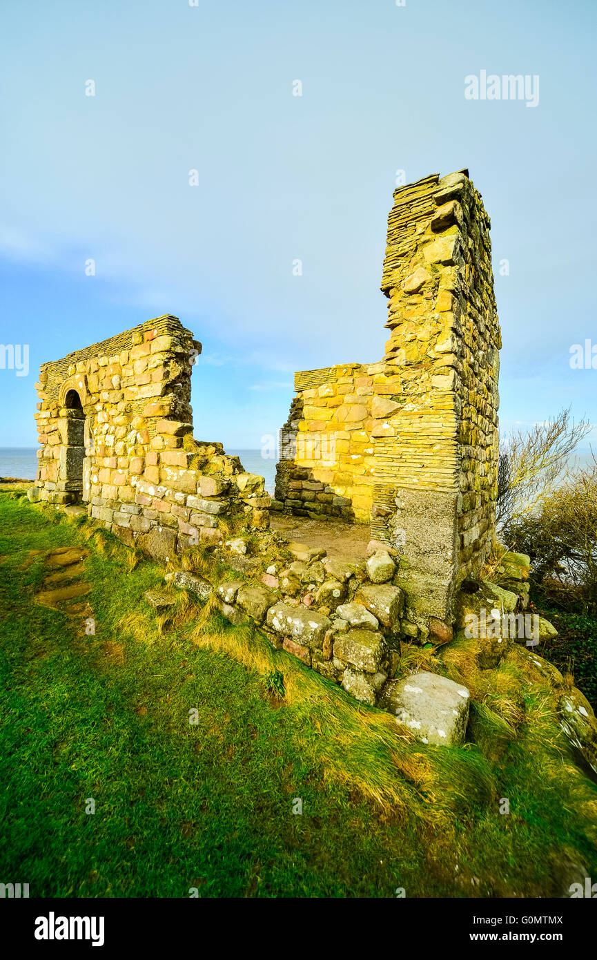 Ruins of Saint Patrick’s Chapel Heysham Head Lancashire. Morecambe Bay ...
