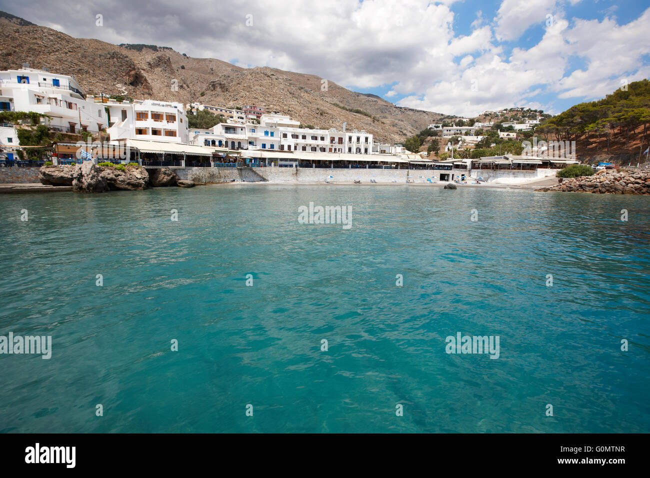 Hora Sfakion village in Crete. Greece. Horizontal Stock Photo - Alamy