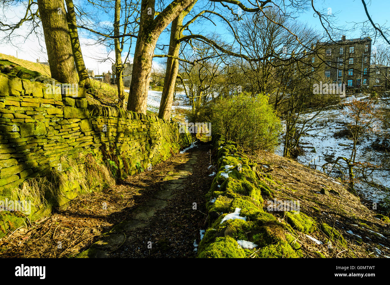 Old bridleway at Pecket Well near Hebden Bridge in Calderdale West ...