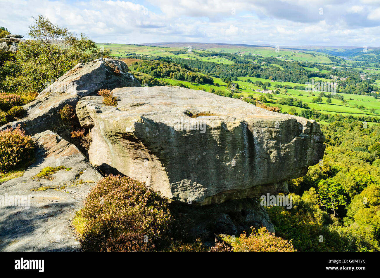 Rocks near Yorke’s Folly overlooking Nidderdale North Yorkshire Stock ...