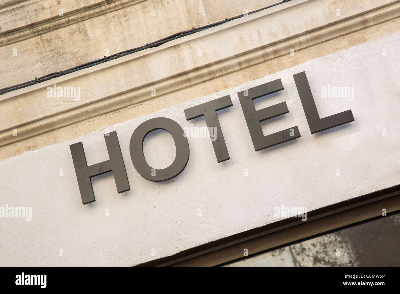 Hotel sign on diagonal slant hi-res stock photography and images - Alamy
